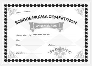 Drama competition award certificates | Professional Certificate Templates