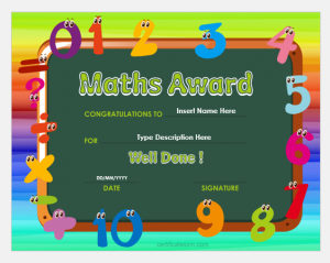 Certificates of Best Performance in Mathematics | Download