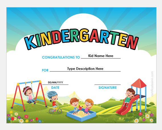 5 Best Kindergarten Certificate Templates For MS Word FREE