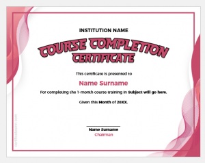 Course Completion Certificate Templates for Word | Download