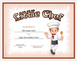 Little Chef Certificate Templates for Word | Download & Edit
