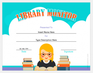5 Best Library Monitor Award Certificates for Word | Edit