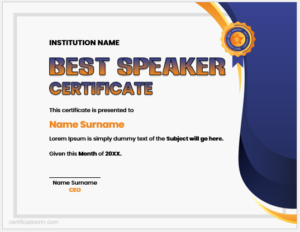 5 Best Speaker Certificate Templates for Word | Download