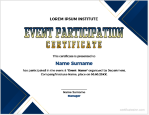 Event Participation Certificate Templates | Download & Edit