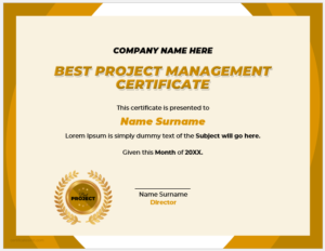 Best Project Management Certificate Templates | Download
