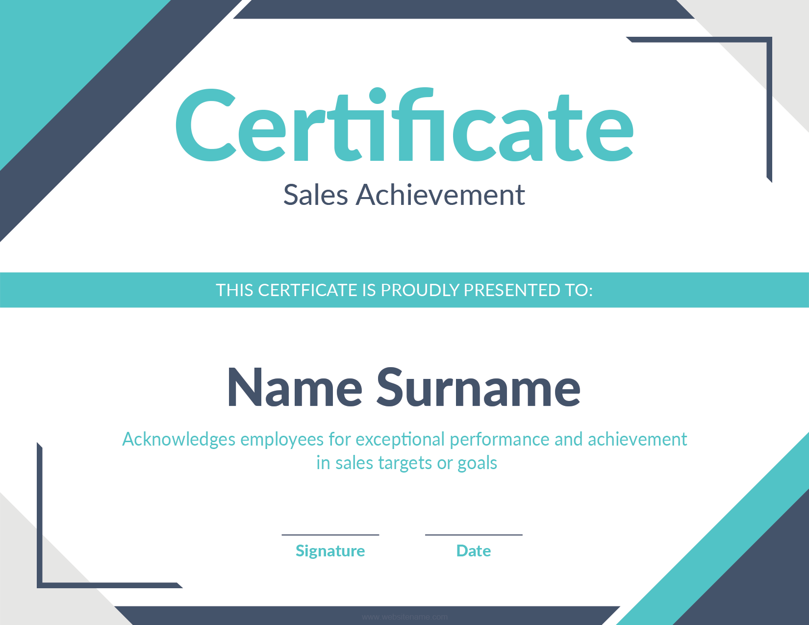 Sales Achievement Award Certificate Templates for Word