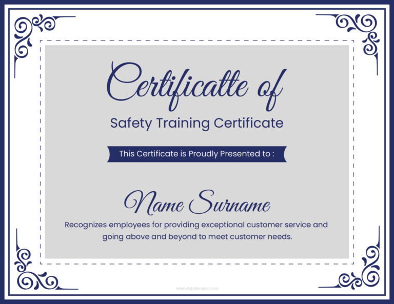 Safety Training Certificate Templates for Word | Download
